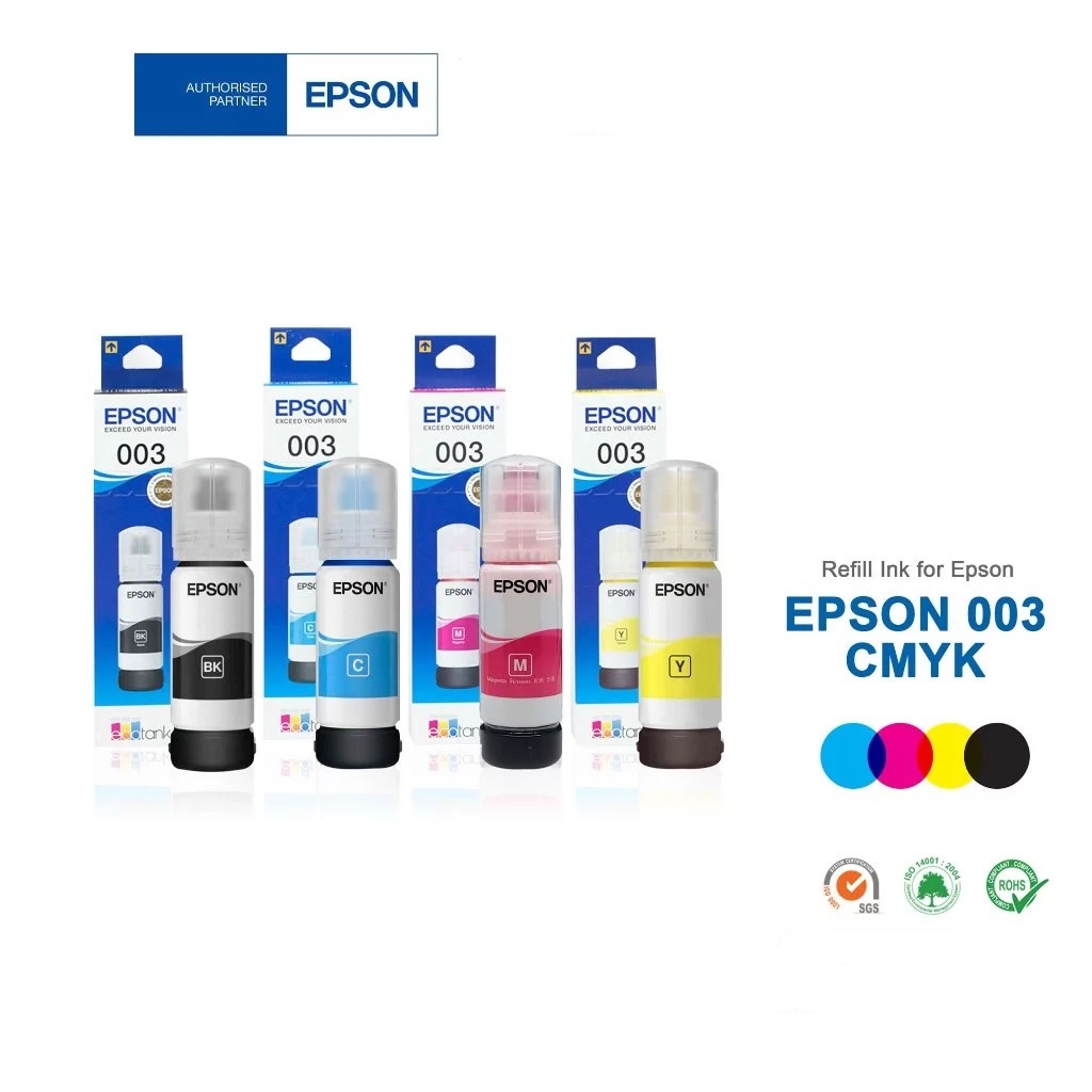 Epson 003 ink tank bottle [มีกล่อง] หมึกเติมเอปสันของแท้ (T00V100-400 ...