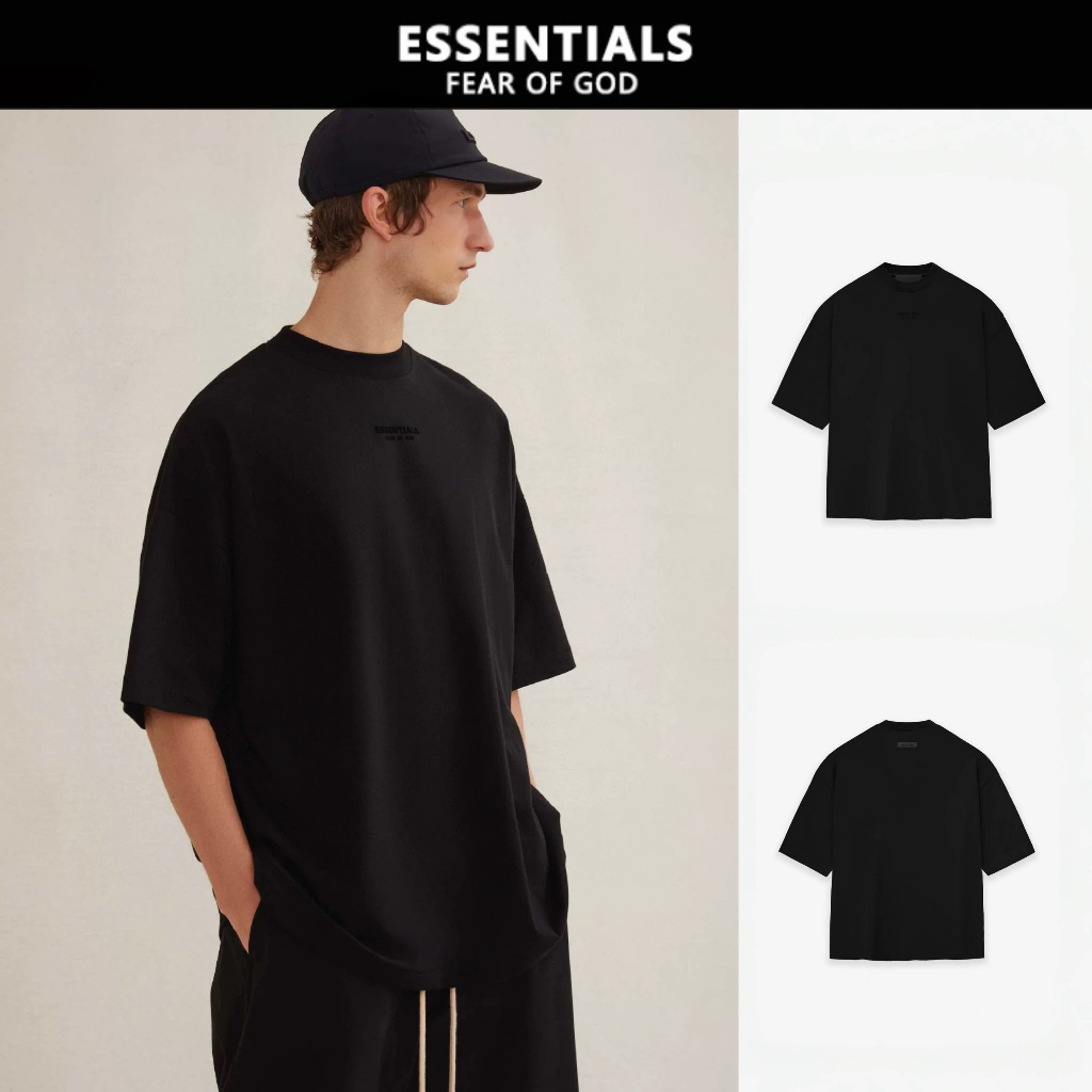 เสื้อยืด Fear of God Essentials FOG Tee Jet Black ( FW23 ) Jet Black ...