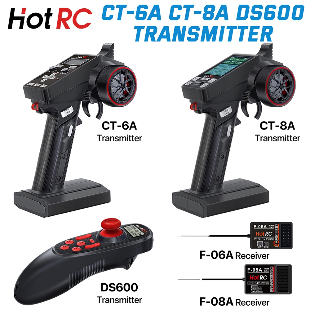 HotRC Transmitter CT-6A CT-8A CT-10A DS600 2.4GHz Radio System Remote ...