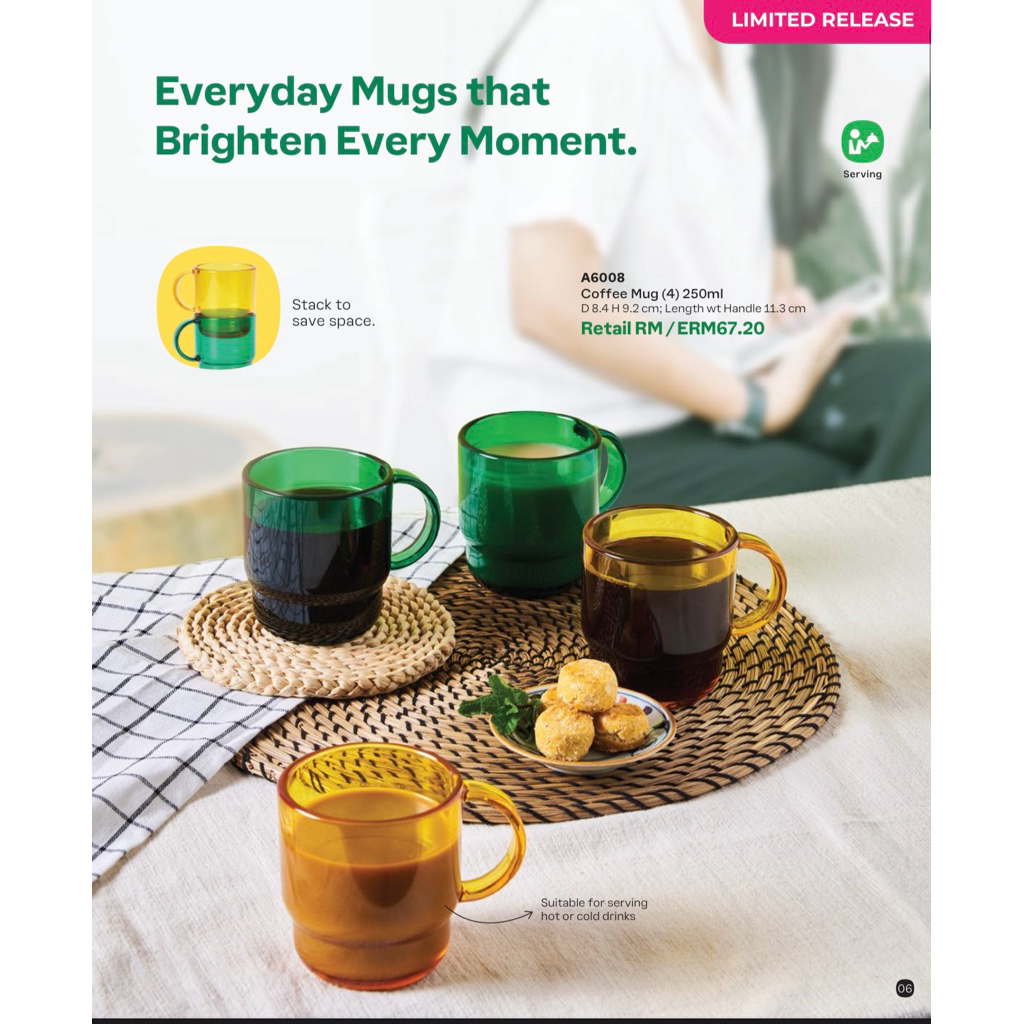 Tupperware รุ่น แก้วน้ำ Coffee Mug 250ml. (เลือกสี) | Shopee Thailand