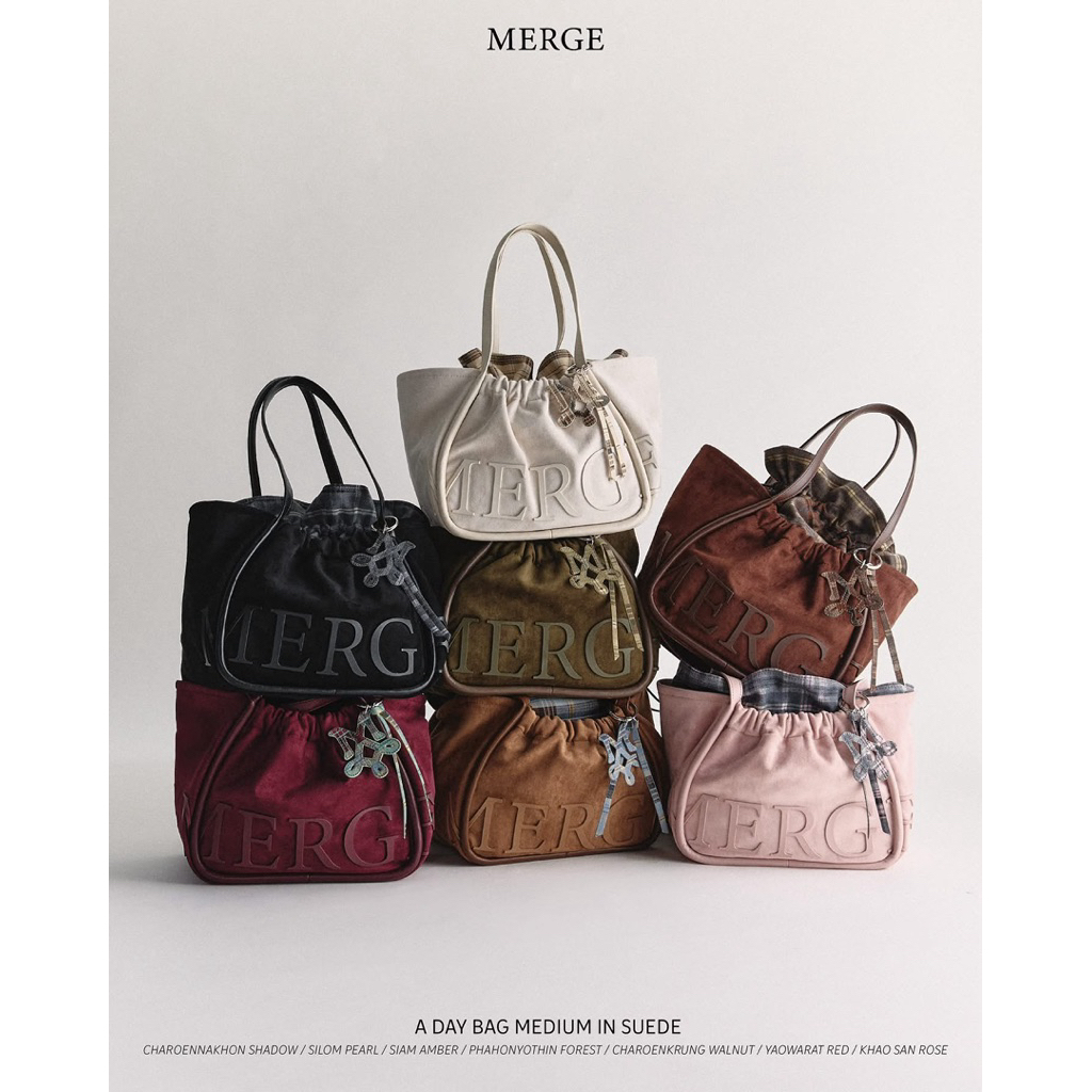 Merge A Day Bag in Suede "Medium" | Shopee Thailand