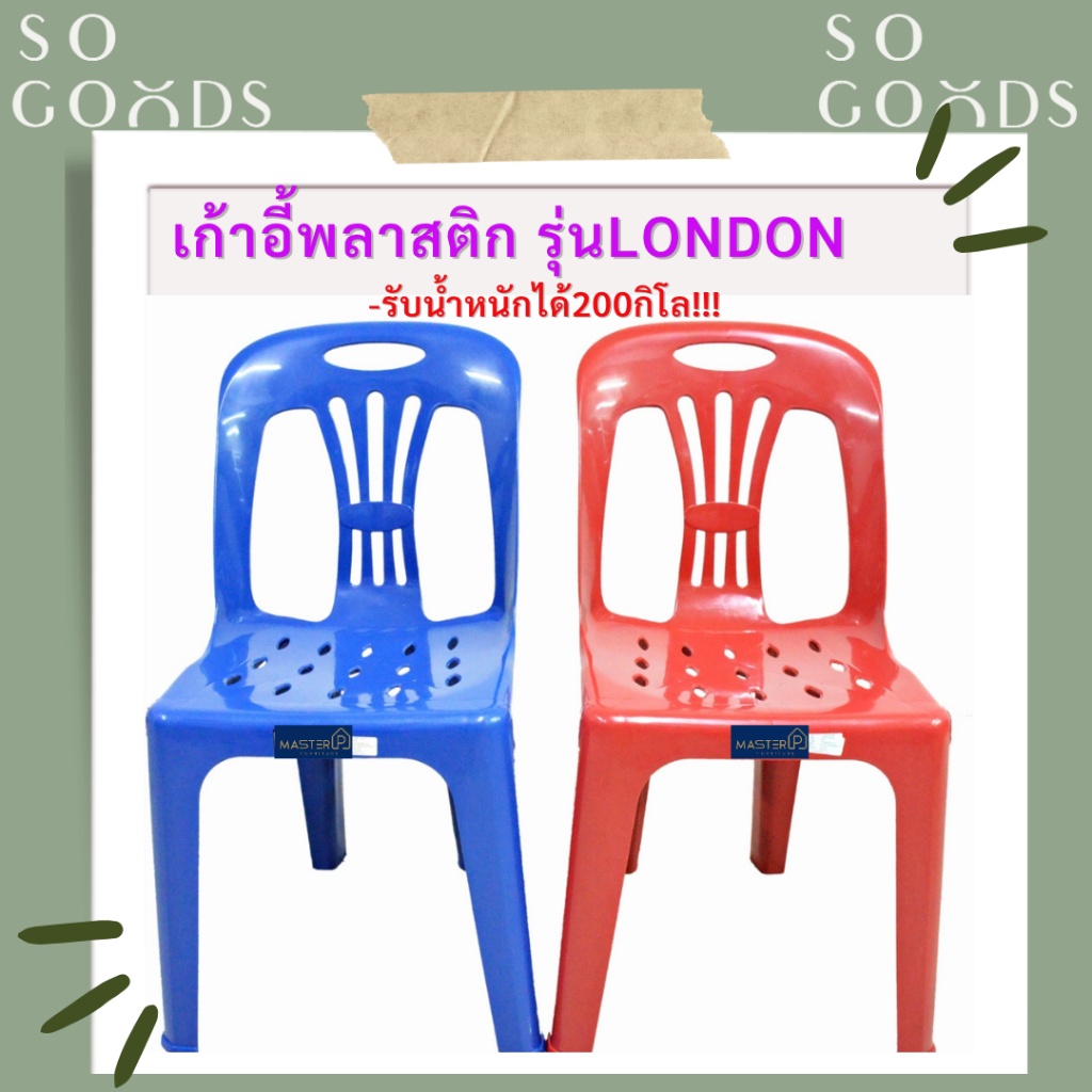 SOGOODS เก้าอี้พลาสติกเกรดB พนักพิงหลัง มียางกันลื่น สะดวกประหยัดพื้นที่การใช้งาน มี2สีให้เลือก ...