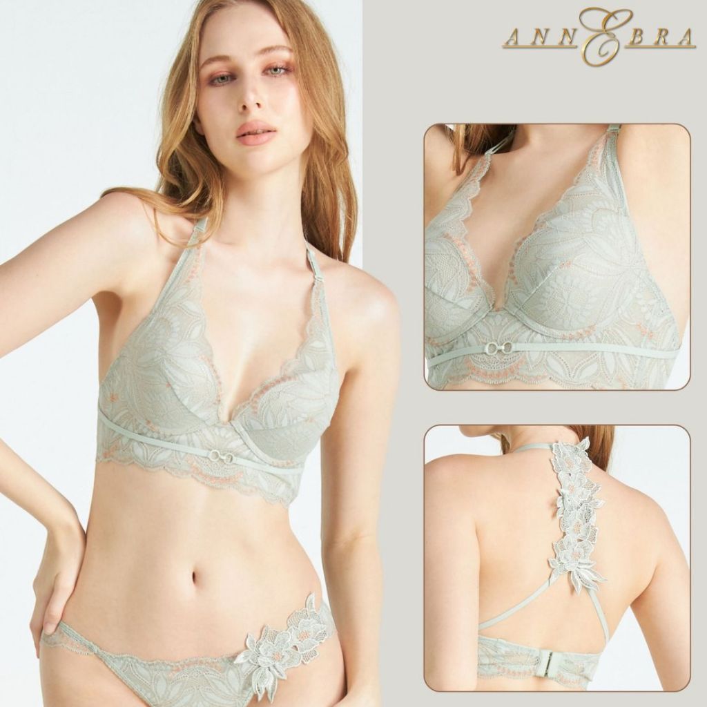 Annebra บราเสริมทรง ตะขอหลัง สายบ่าหลังเปลี่ยนได้ 2 แบบ คอวี มีโครง มีฟองน้ำ Longline Push up ...