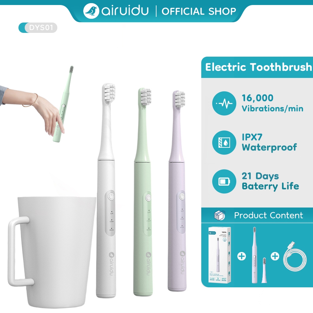Airuidu DYS01 แปรงสีฟันไฟฟ้า electric toothbrush แปรงสีฟัน กันน้ำ IPX7 ...