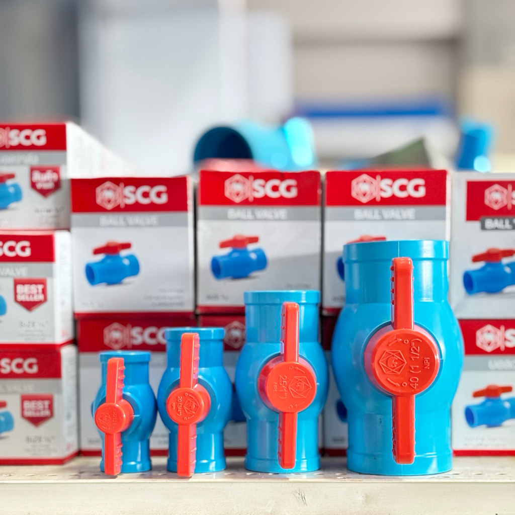 SCG บอลวาล์ว พีวีซี 1/2“-1 1/2” ตราช้าง (4 หุน,6หุน,1นิ้ว,1.5นิ้ว ...