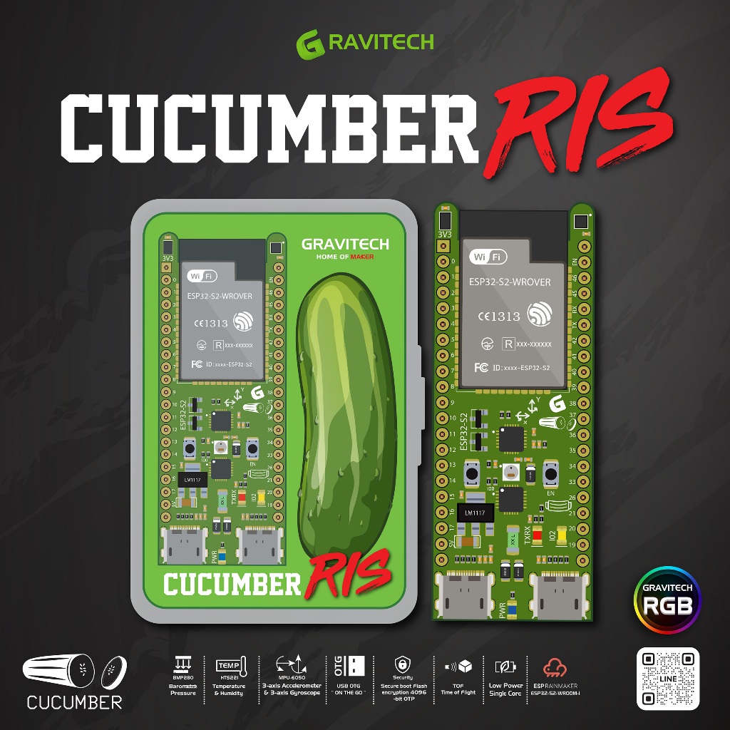 [Gravitech] Cucumber RIS Gravitech ESP32-S2 WiFi Dev Board with Sensors [GRDE-3929] | Shopee ...