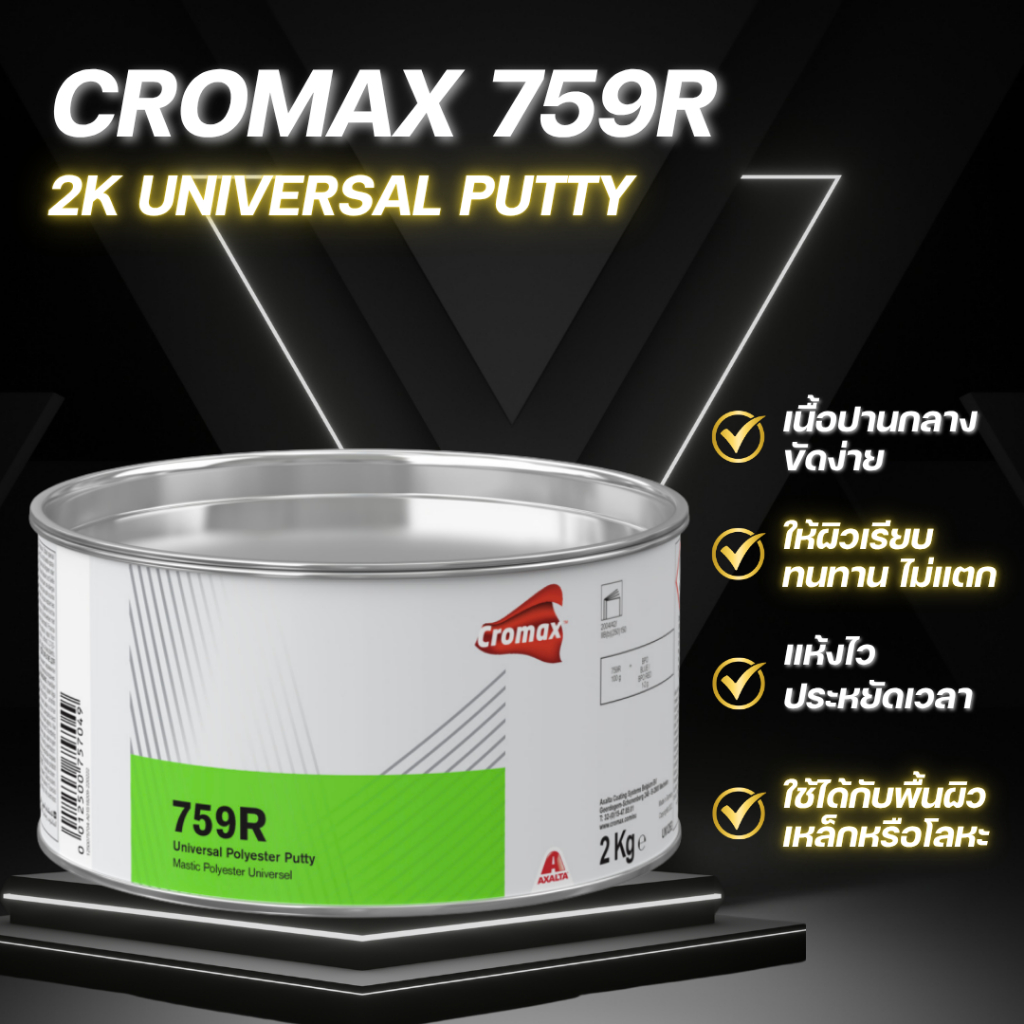 Cromax สีโป๊ว 2K ขนาด 2 KG. | รุ่น 769R (ละเอียด) / 759R (ปานกลาง ...