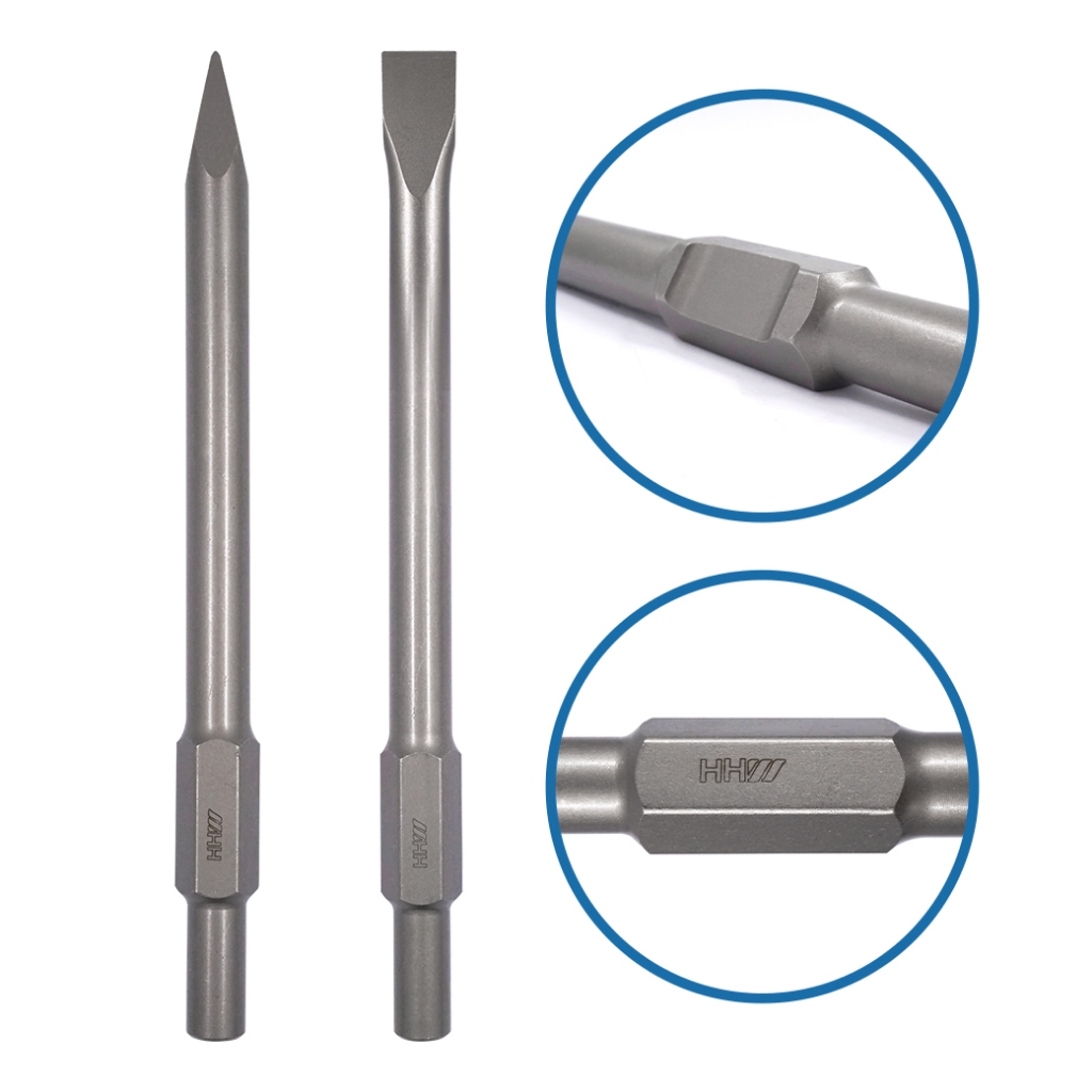 HHW ดอกสกัดปลายแหลมและปลายแบน ยาวรวม 400 มม. Hex 30 Point and Flat ...