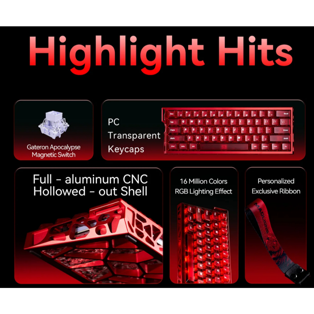 Hollow-out magnetic axis keyboard เป็นคีย์บอร์ดสวิตช์แม่เหล็กอลูมิเนียม ...