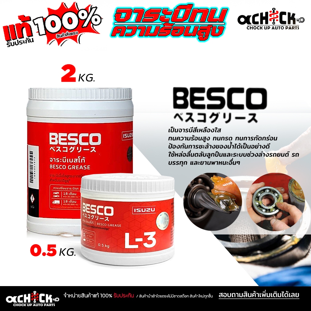จาระบี BESCO Grease-L3 จาระบีลูกปืนล้อ BESCO เป็นจารบีสีเหลืองใส ทนความ ...