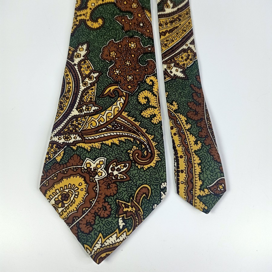 เนคไท JIM THOMPSON Silk Tie Paisley Pattern Green Brown Made in ...