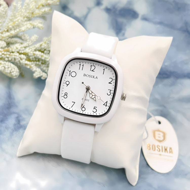 BOSIKA นาฬิกาข้อมือ สายยางซิลิโคลน เข็มมีพรายน้ำ พร้อมกับกันน้ำได้สีพาล ...