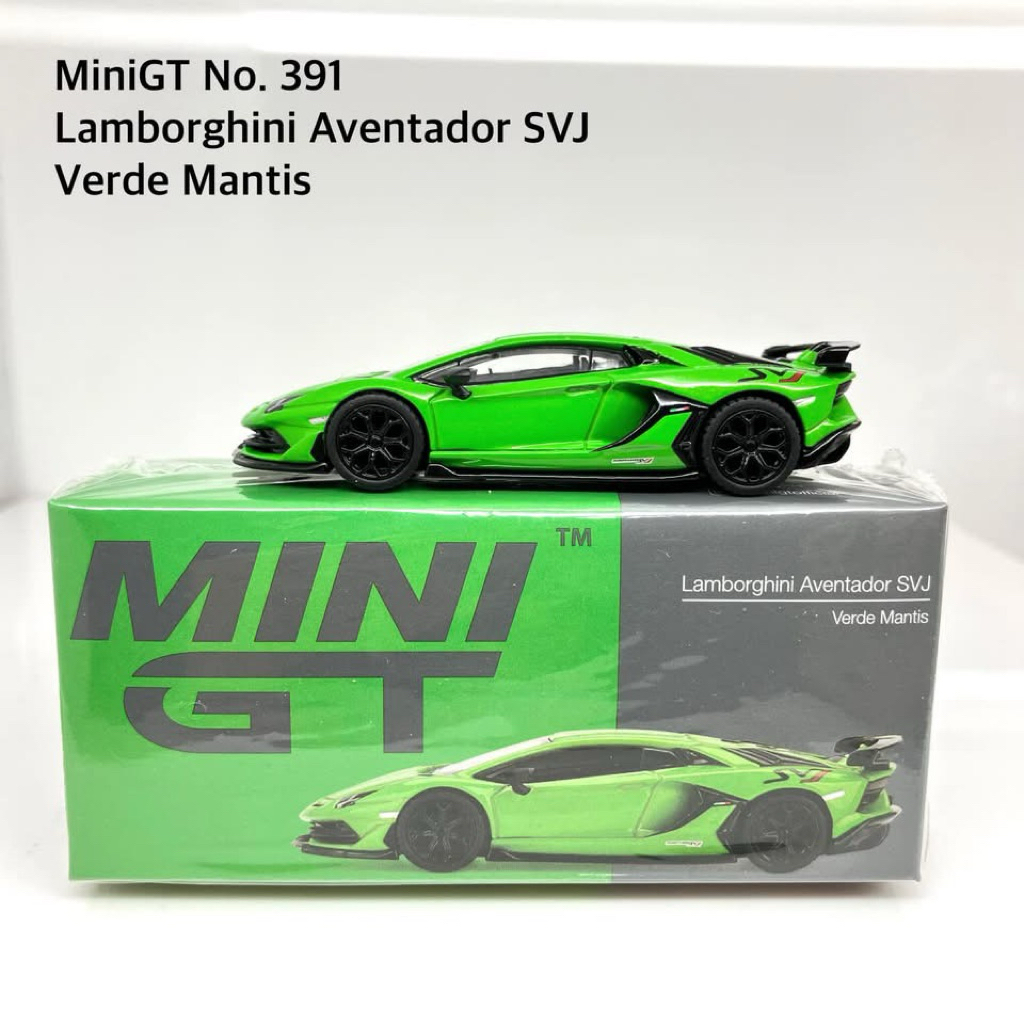 Mini GT 1/64 No.391 Lamborghini Aventador SVJ Verde Mantis RHD | Shopee ...