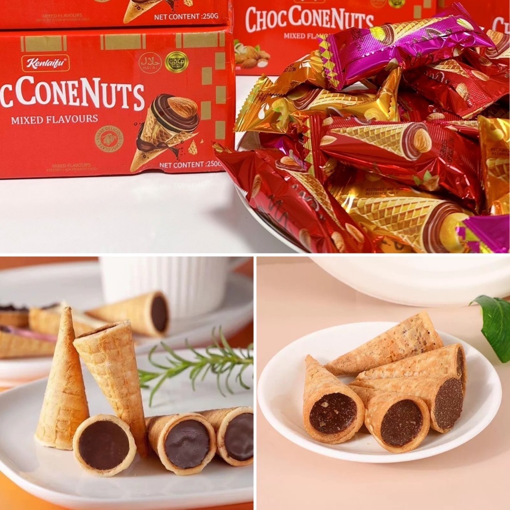 Choc Cone Nuts โคนช็อกโกแลตกรอบ ไส้แน่น! 3 รสพรีเมียม อัลมอนด์ / พิสตา ...