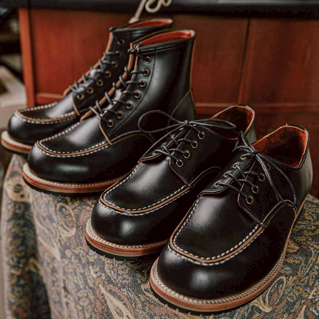 CAPTAIN LEATHER รองเท้าหนังแท้ รุ่น Goodyear-Welted Moc Toe | Shopee ...