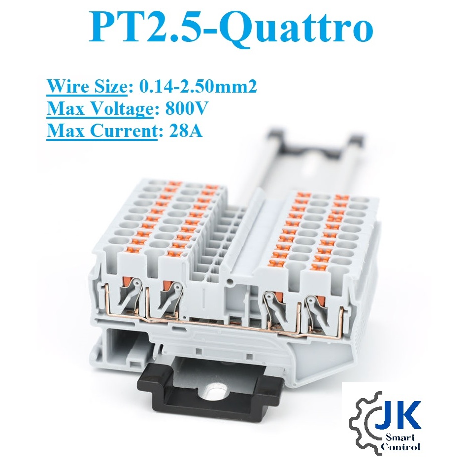 PT2.5-Quattro Terminal Block, 4 Way Conductor Push in Terminal: เทอร์มินอล PT2.5-Quattro ...