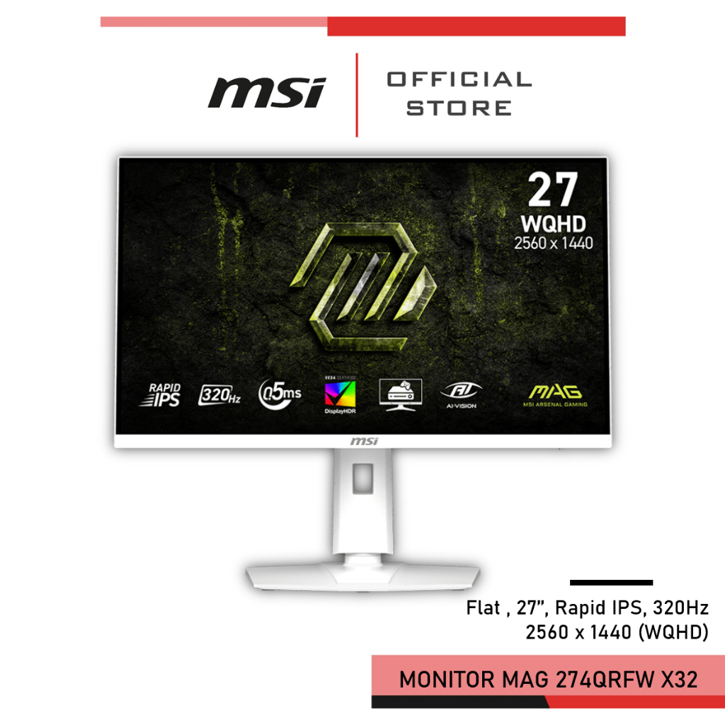 [Pre-Order] MSI MAG 274QRFW X32 จอเกมมิ่ง สีขาว Monitor IPS 2560 x 1440 ...