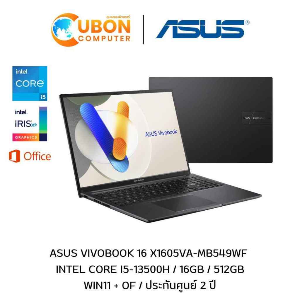 ASUS Vivobook 16 X1605VA-MB549WF NOTEBOOK(โน๊ตบุ๊ค) Intel Core i5-13500H / 16GB / 512GB / WIN11 ...