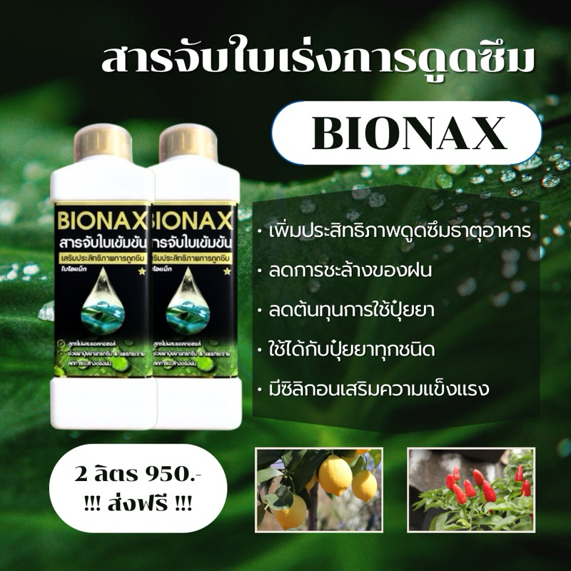 Bionax สารจับใบสูตรเข้มข้น สารเสริมประสิทธิภาพการดูดซึม (ขนาด 2 ลิตร ...