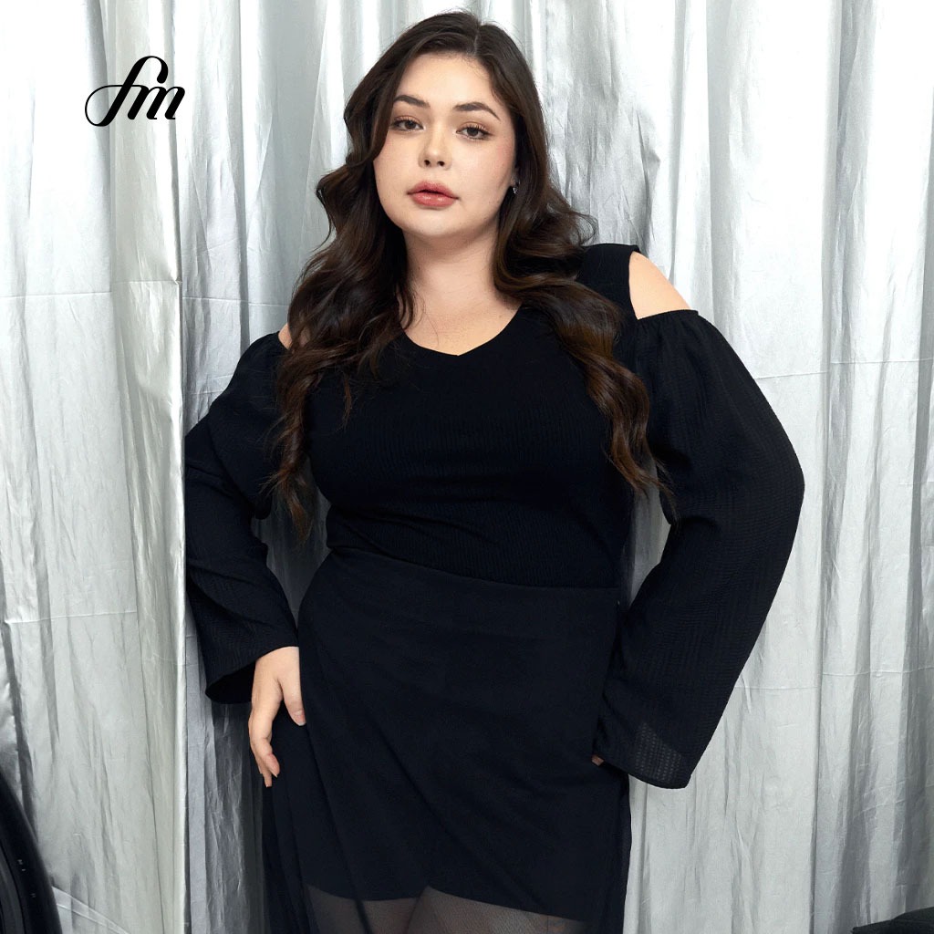 เสื้อแขนยาว ผ้าร่อง เว้าไหล่ 5217# T052 #FMBL-E1T052 | Shopee Thailand