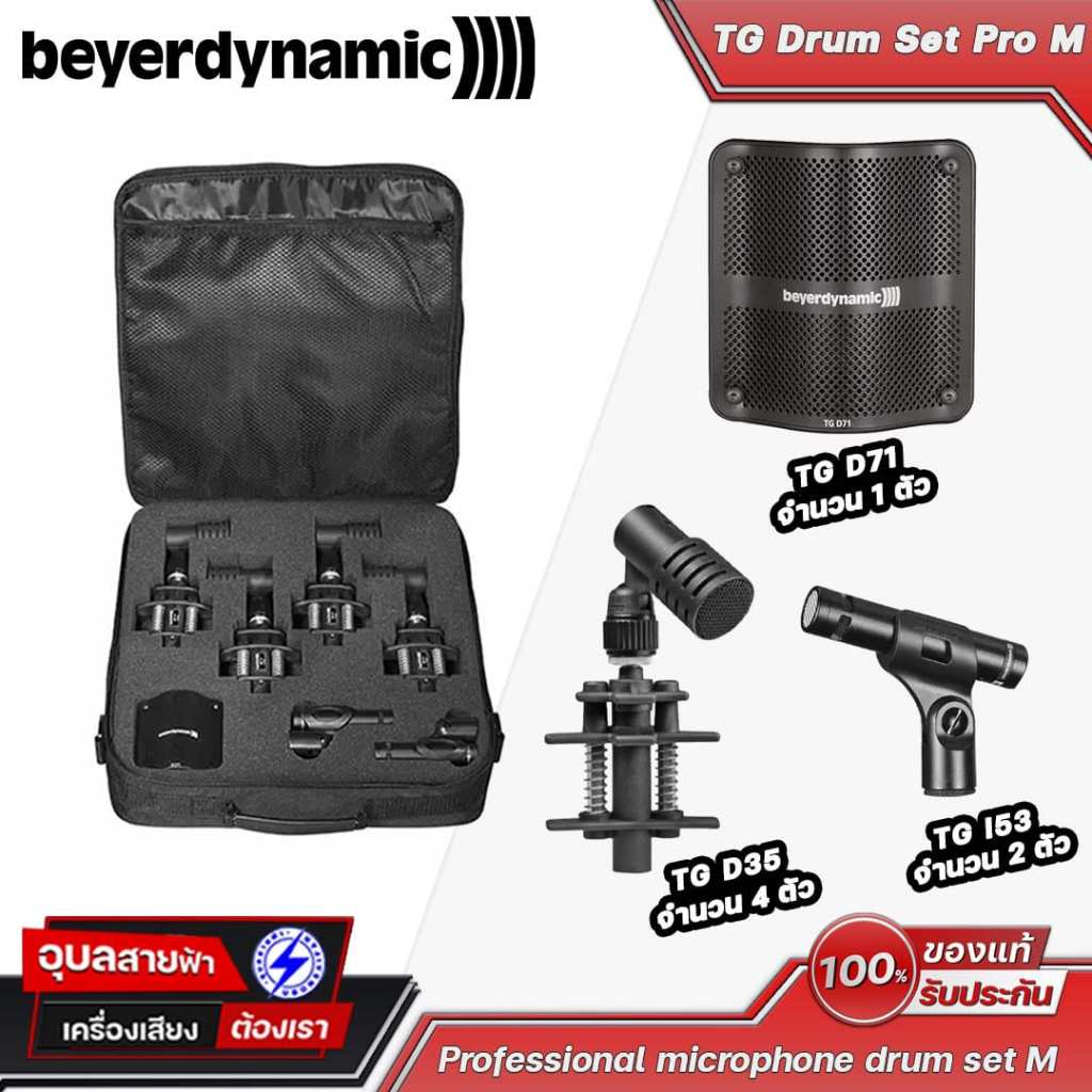 Beyerdynamic ไมค์กลองชุด 7 ชิ้น TG Drum Set Pro M ชุดเซตไมค์โครกลอง เหมาะสำหรับ Live Sond หรือ ...