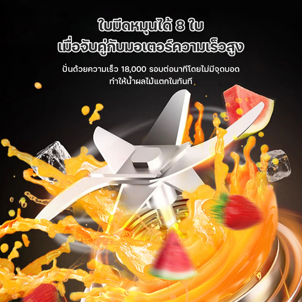 KADONIA เครื่องปั่นน้ำผลไม้ ปั่นน้ำแข็งได้ เครื่องปั่นน้ำผลไม้พกพา ชาร์จUSB มัลติฟังก์ชั่น ไร้ ...