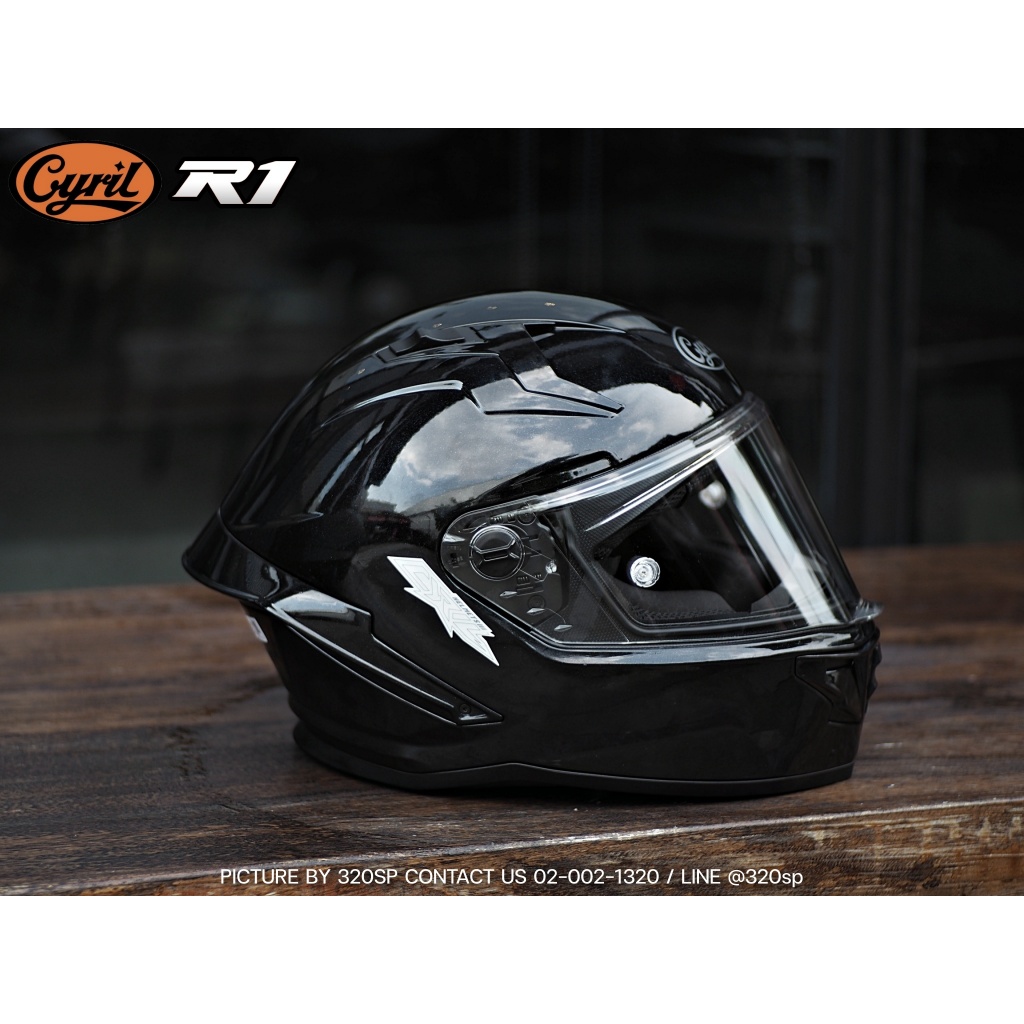 แถมฟรี!! ชิลด์ Smoke 1 ชิ้น สปอยเลอร์ช่องลมหน้า!! หมวกกันน็อค CYRIL R1 ...