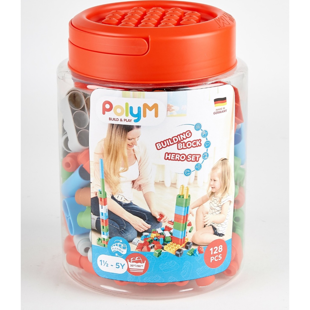 PolyM Building Box Set #ตัวต่อ PolyM ชุดใหม่ รวมตัวต่อ 128 ชิ้น พร้อม ...