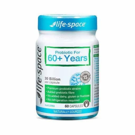 Life Space Probiotic For 60+ โปรไบโอติก ผู้อายุ 60 ปีขึ้นไป สุขภาพลำไส้ ...