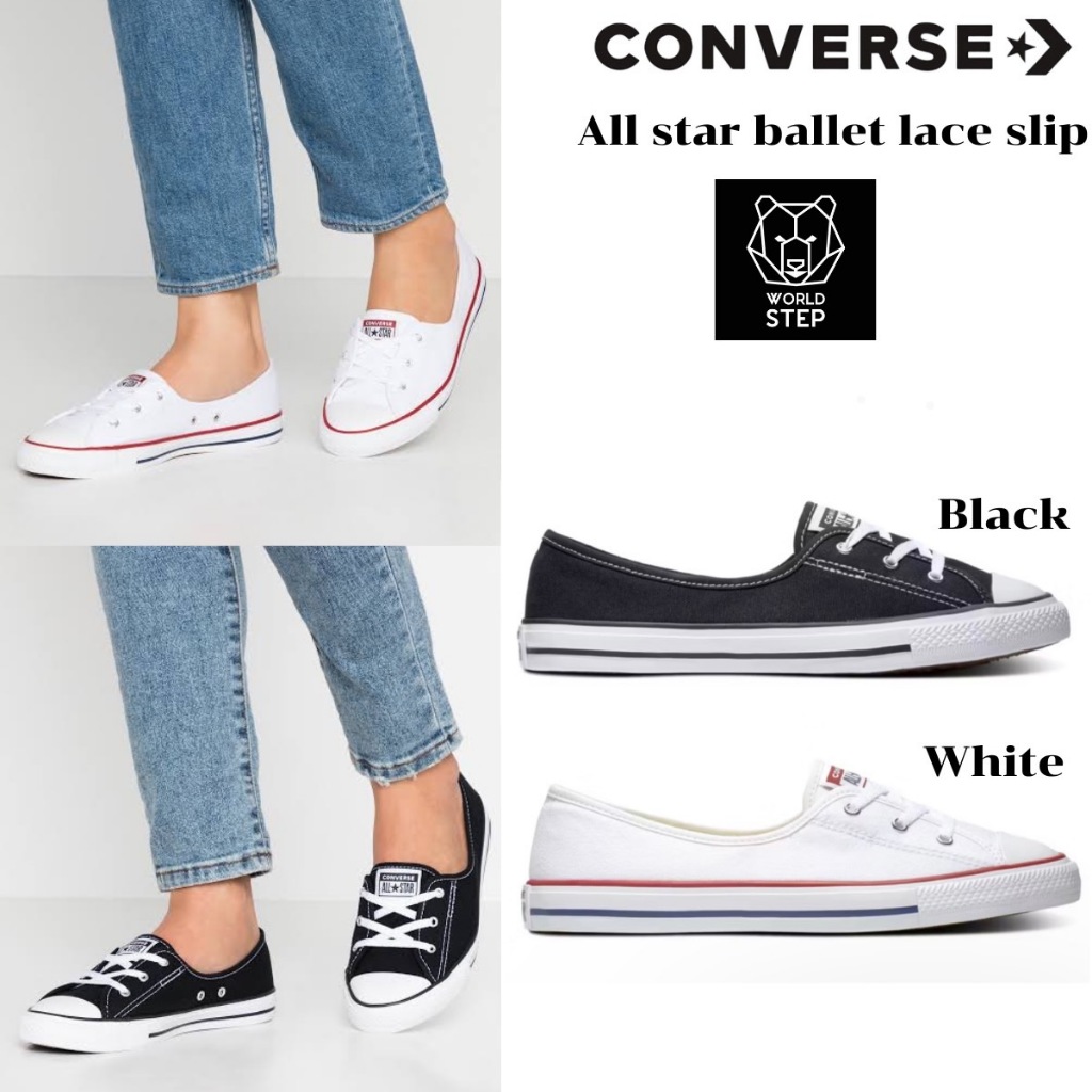 รองเท้า Converse แบบสวม Converse All Star Ballet Lace Slip | Shopee ...