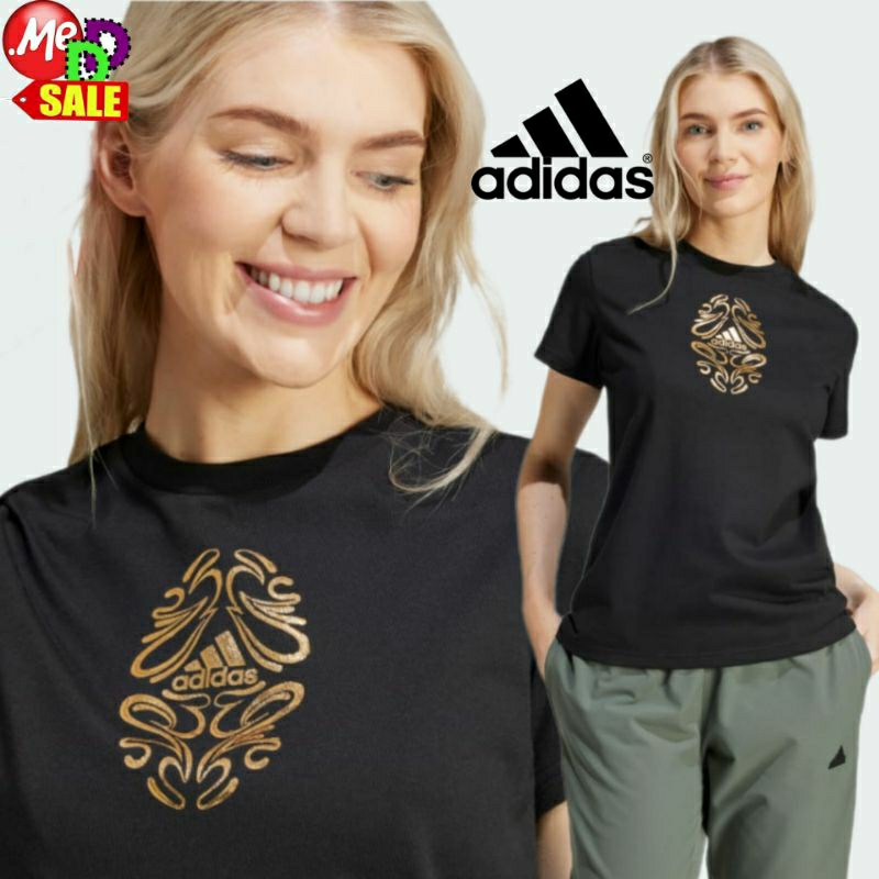 Adidas - ใหม่ เสื้อยืดพิมพ์ลาย แต่งกราฟิกฟอยล์สีเมทัล Adidas Metallic ...
