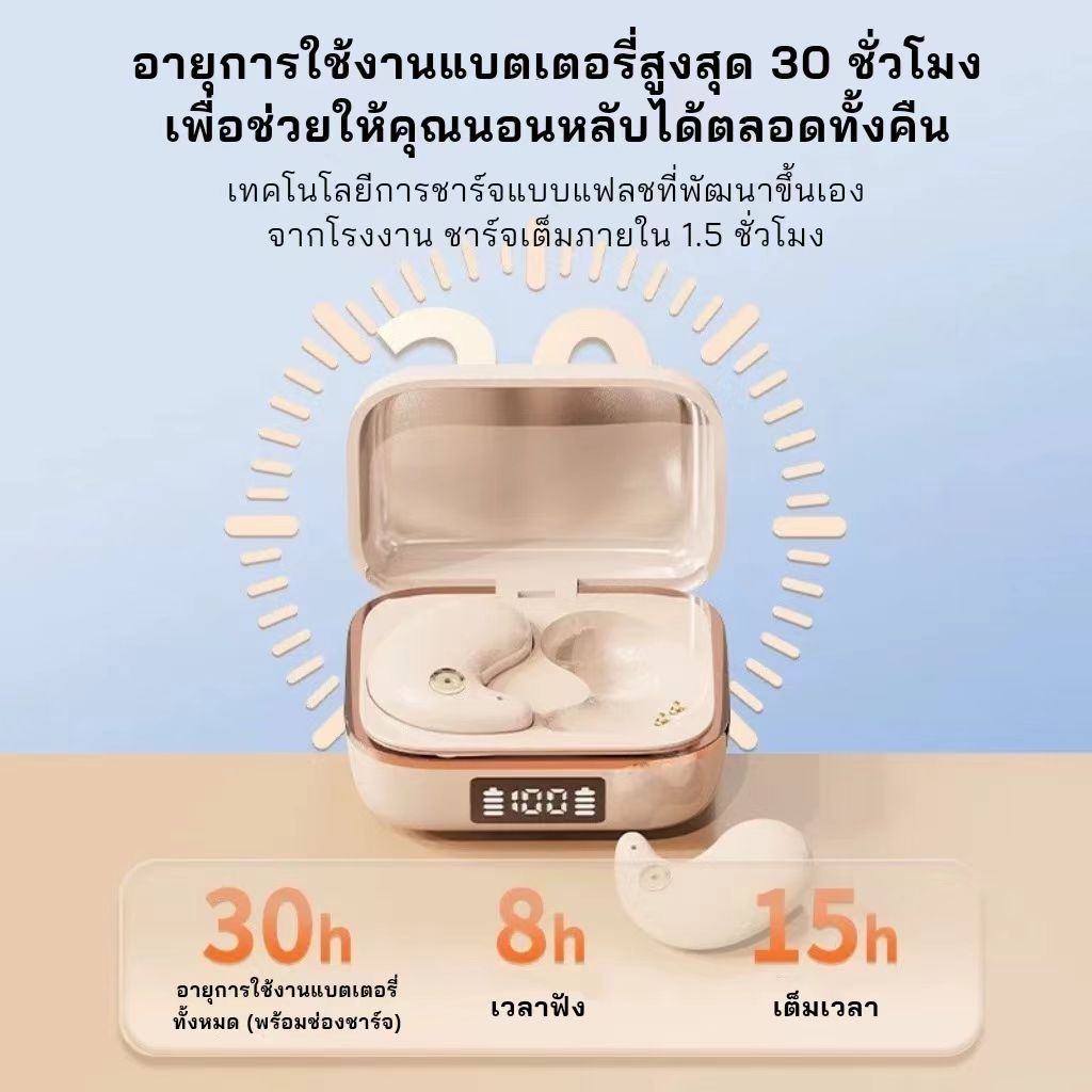 【รับประกัน 1 ปี】หูฟังสำหรับการนอนหลับ J11 หูฟังไร้สาย มีสายแถม เสียงสเตอริโอระดับ HiFi พร้อม ...