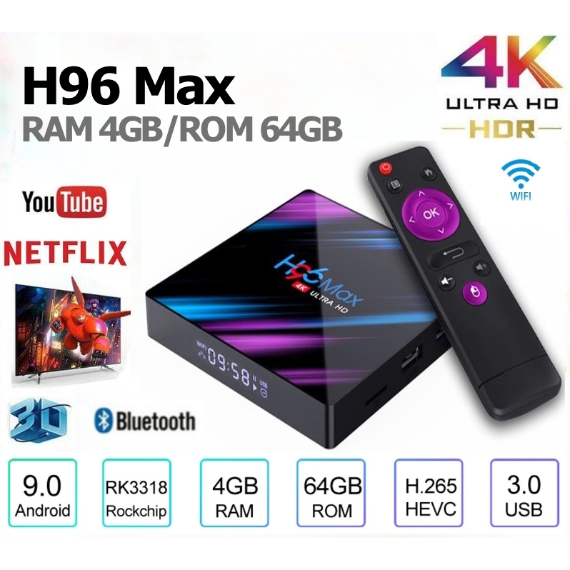 กล่องทีวี H96 MAX เสถึยรที่สุดกล่องแอนดอยที่นิยมมากH96MAX True Quad ...