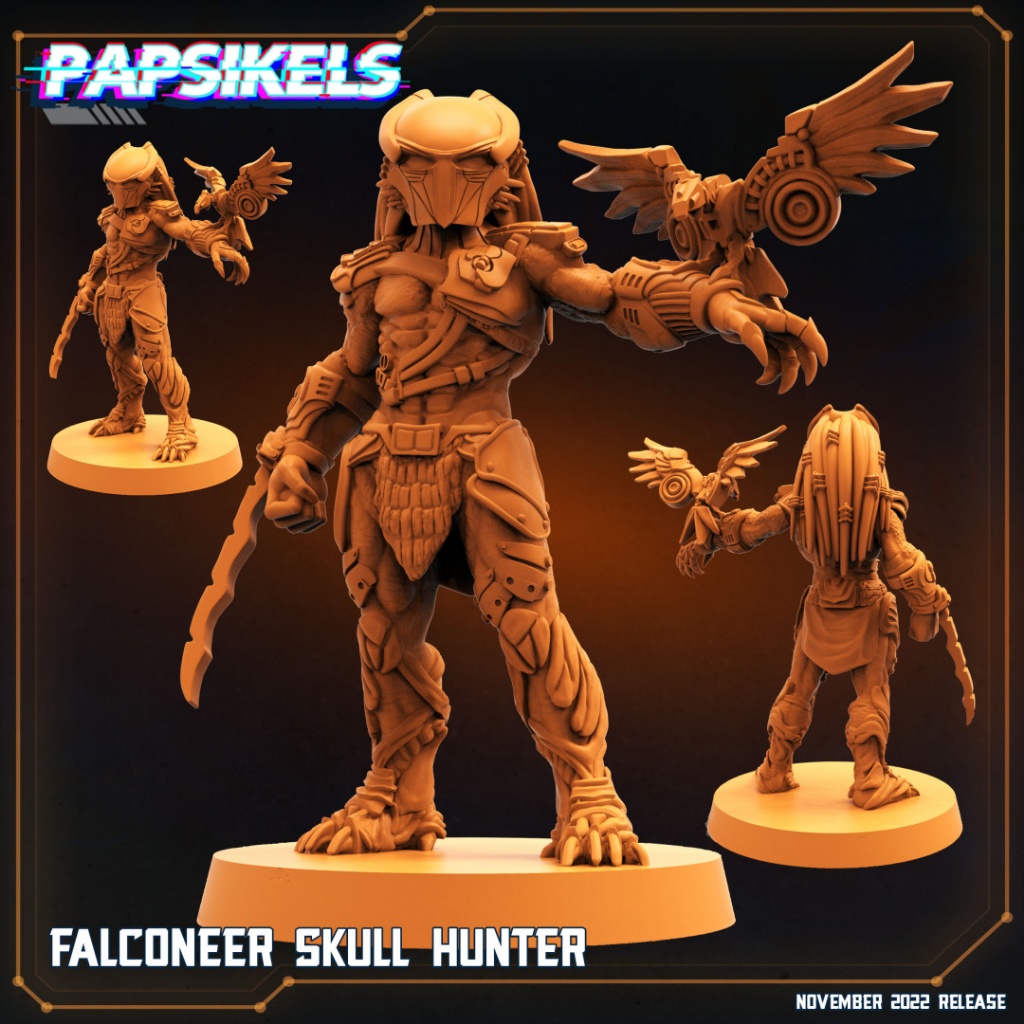 Falconeer Skull Hunter - Skull Hunters - Humanoid Yautja / 32mm scale ...