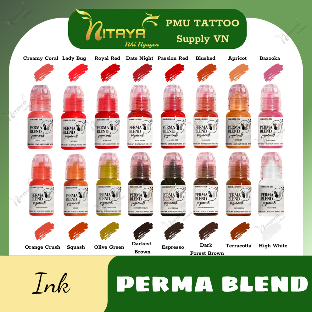 หมึกสัก Perma Blend 15ml, Perma Blend ink | Shopee Thailand