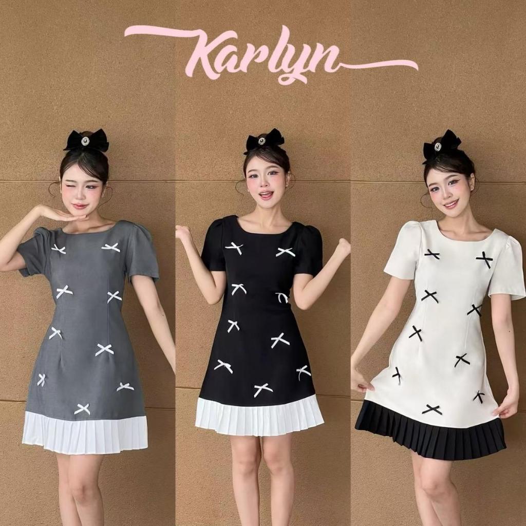 【Karlyn】เดรสลำลอง เดรสสีพื้น เเต่งโบว์สไตล์เวียดนาม ดีเทลระบายกระโปรงอัดพลีท #FZ-CC-G85 | Shopee ...