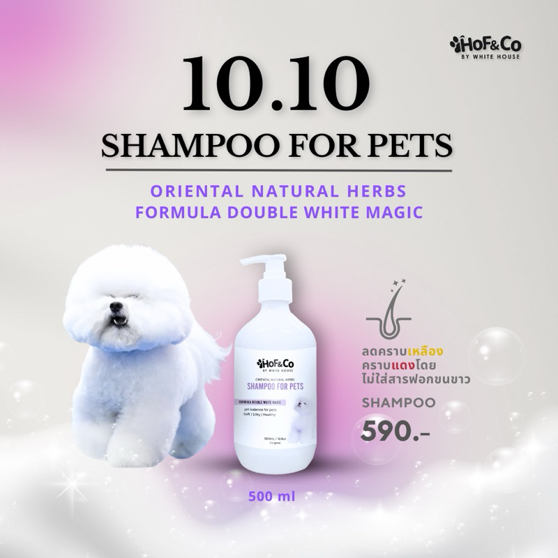 10.10 HOF Formula double white magic Shampoo for pets แชมพูขนขาวสำหรับ ...