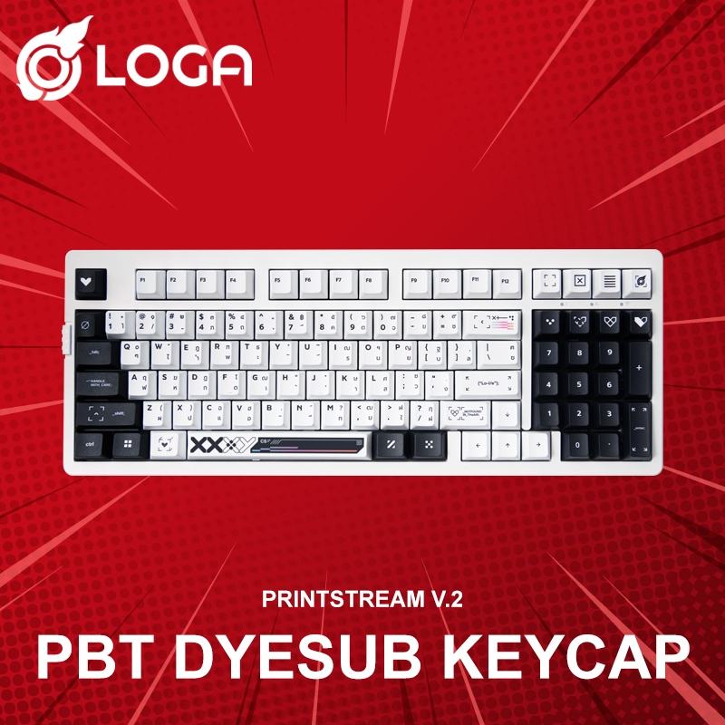 คีย์แคป LOGA PBT DYESUB SERIES KEYCAP SET : PRINTSTREAM V.2 | Shopee ...