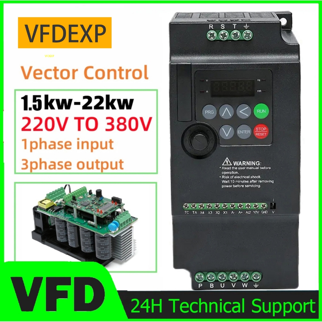 ตัวแปลงความถี่อินเวอร์เตอร์ VFD 0.75KW 1.5KW 2.2KW 5.5KW 11KW 22KW 1 เฟส 220V อินพุต 380V สามเฟส ...