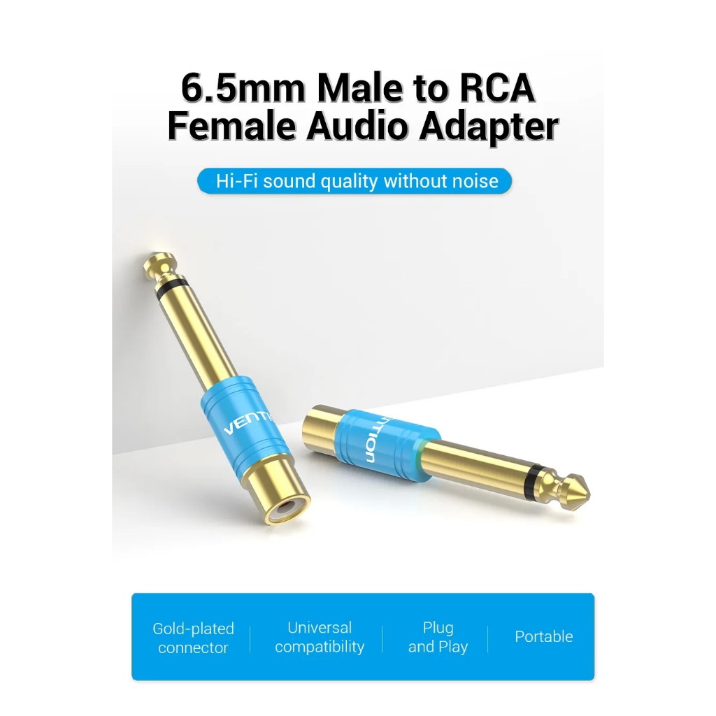 Vention Mono Plug 6.5mm Male To RCA Female Audio Jack Stereo Connector ...