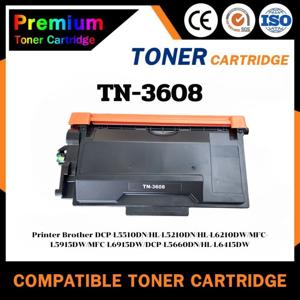 HOME หมีกเทียบเท่า TN3608/TN-3608/TN 3608 For Brother HL L5210DW/DCP ...