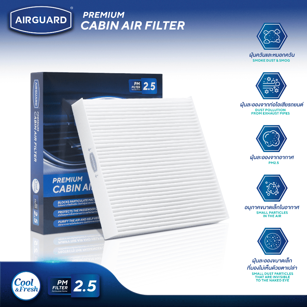 [PM2.5] AIRGUARD กรองแอร์ TOYOTA VIGO, FORTUNER 2004-2014 | Shopee Thailand