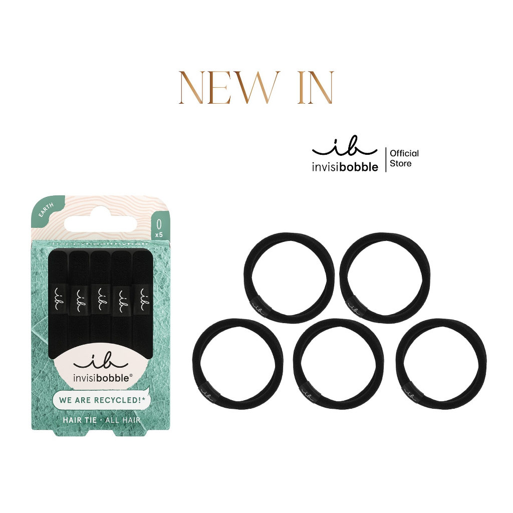invisibobble ยางรัดผม ถนอมเส้นผม รุ่น Earth ยางรัดผมแบบผ้า สี Black (1 ...