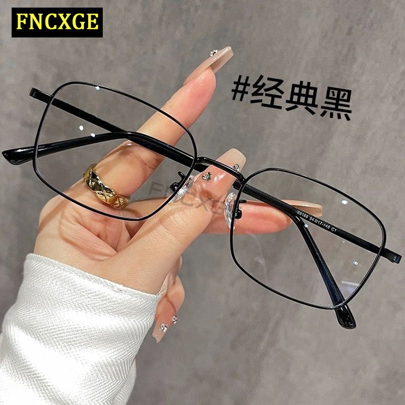 FNCXGE แว่นตาสายตาสั้น 0.0~-6.0 ผู้หญิง กรองแสงสีฟ้า ผู้ชาย ป้องกันรังสี สี่เหลี่ยมผืนผ้า แว่นตา ...