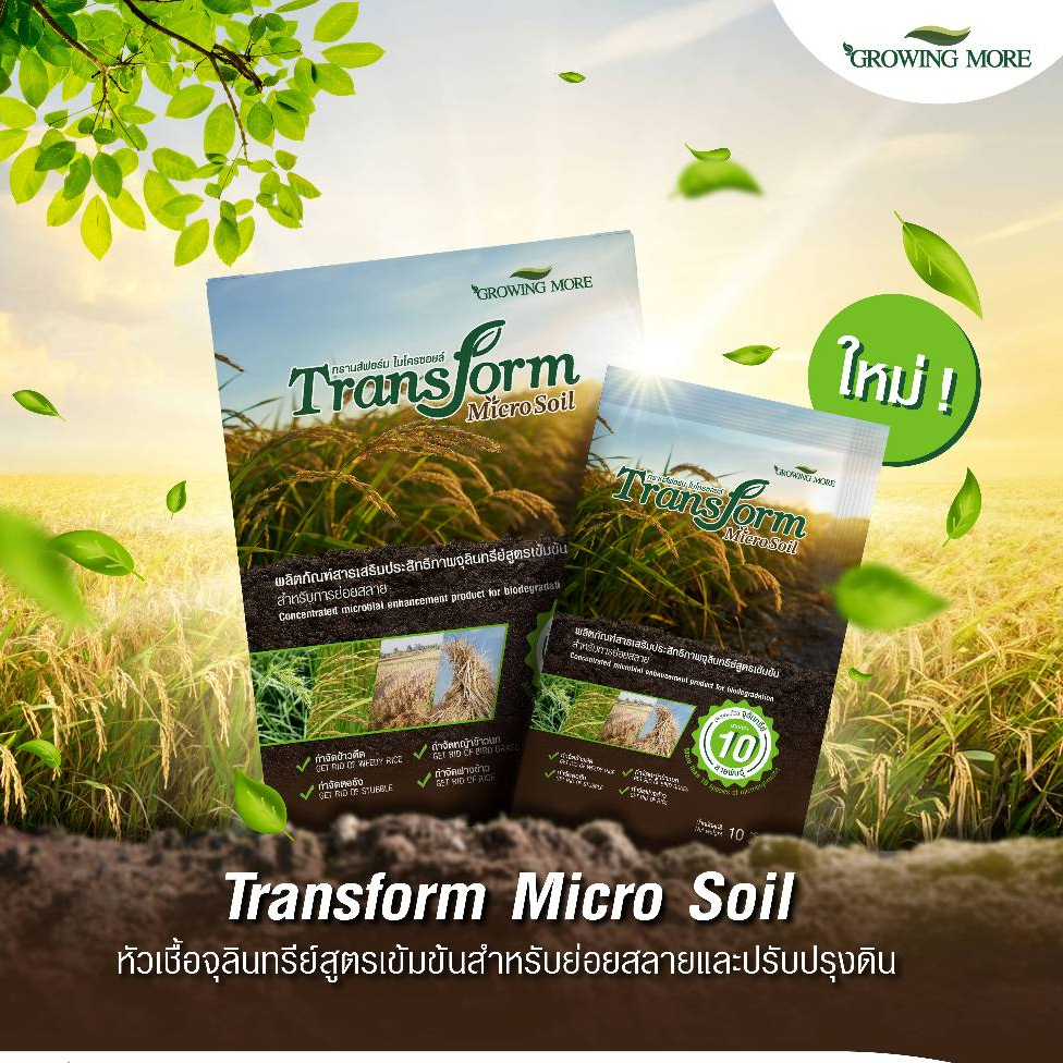 ส่งไว🔴จากบริษัท🌾TRANSFORM MICRO SOIL ย่อยสลายข้าวดีด วัชพืช ตอซัง ฟางข้าว ป้องกันโรคพืช แมลง ...