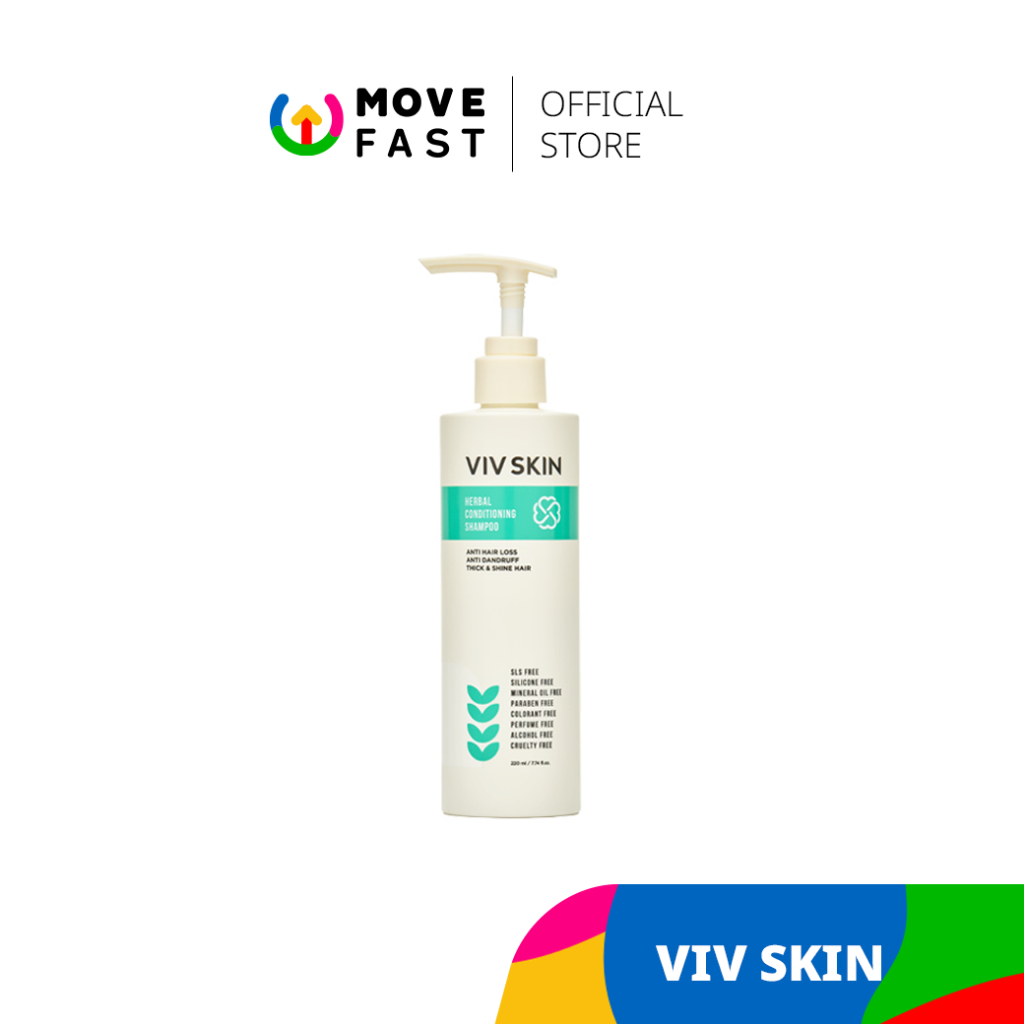 VIV SKIN- เฮอร์เบิล คอนดิชันนิ่ง แชมพู 220 ml. แชมพูลดผมร่วง ลดผมร่วง ...