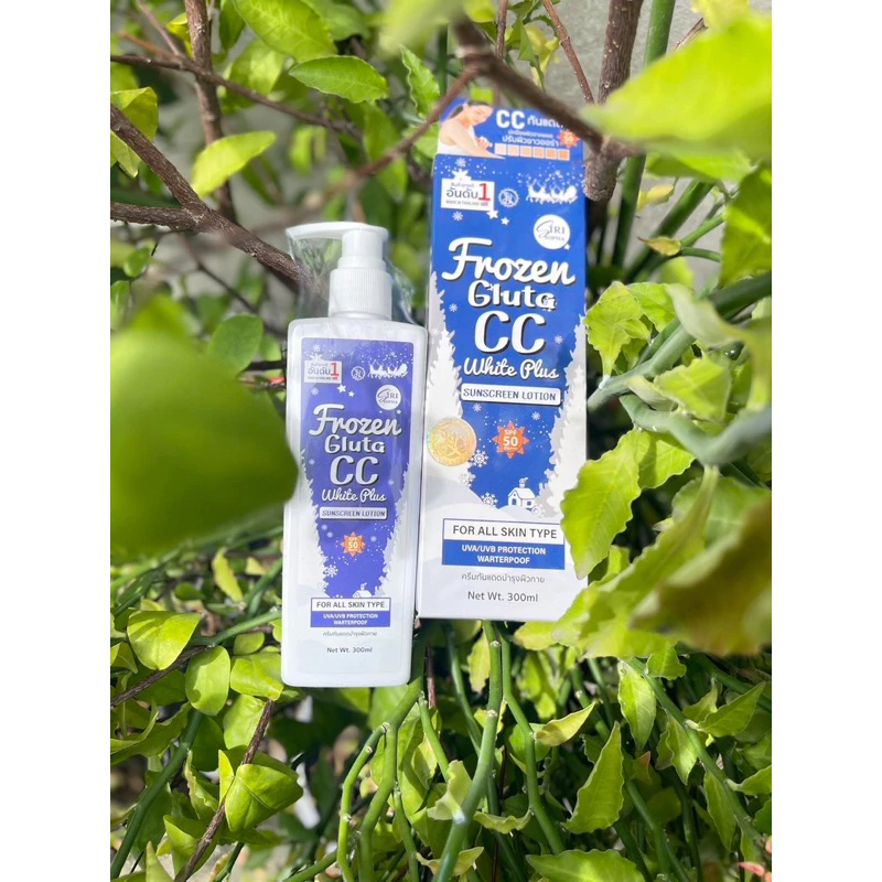 Frozen Glutg CC White Plus SUNSCREEN LOTION ซีซี โฟเซ่น 300ml | Shopee ...
