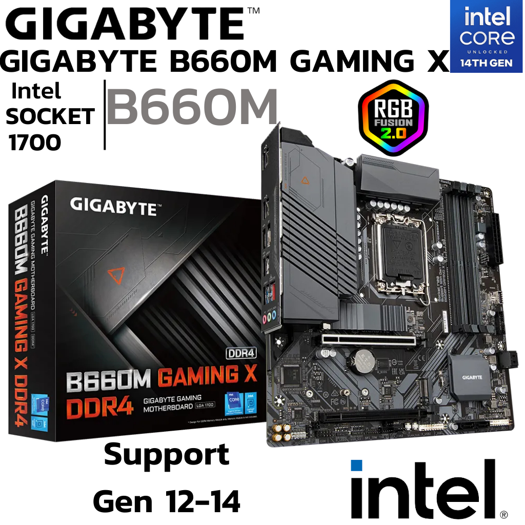 MAINBOARD (เมนบอร์ด) 1700 GIGABYTE B660M GAMING X DDR4 Support Gen 12-14 ประกันไทย Svoa | Shopee ...