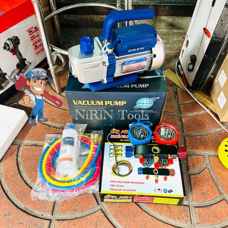 DSZH แว๊คคั่มปั๊ม ปั๊มสูญญากาศ รุ่น 115N + มาพร้อม Flash เกจวัดน้ำยาแอร์ พร้อมสาย 60 นิ้ว รุ่น ...