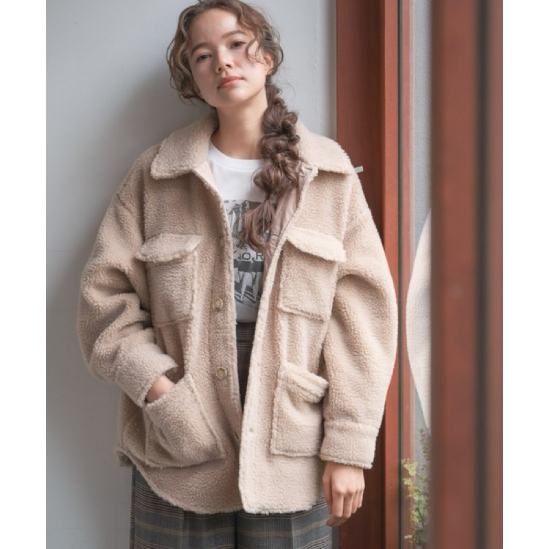 niko and… Double pocket Boa Jacket สี nude แบรนด์ญี่ปุ่นมือ 1 ตัดป้าย ...